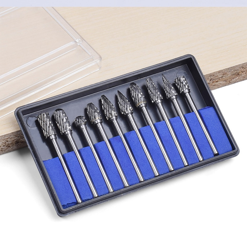 10pcs Carbide Rotary File Milling Tungsten Carbide Burrs Rotary Files ...