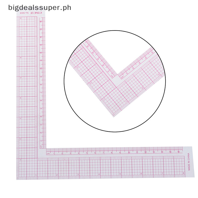 Pro Tailor Drawing Craft Tool L-shape Ruler Sewing Square Curve Ruler ...