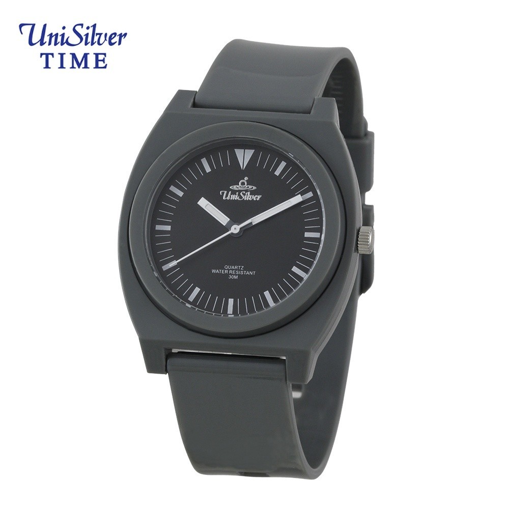 UniSilver TIME ZELPHY Men's Medium Analog Black/Gray Rubber KW2834-2006 ...