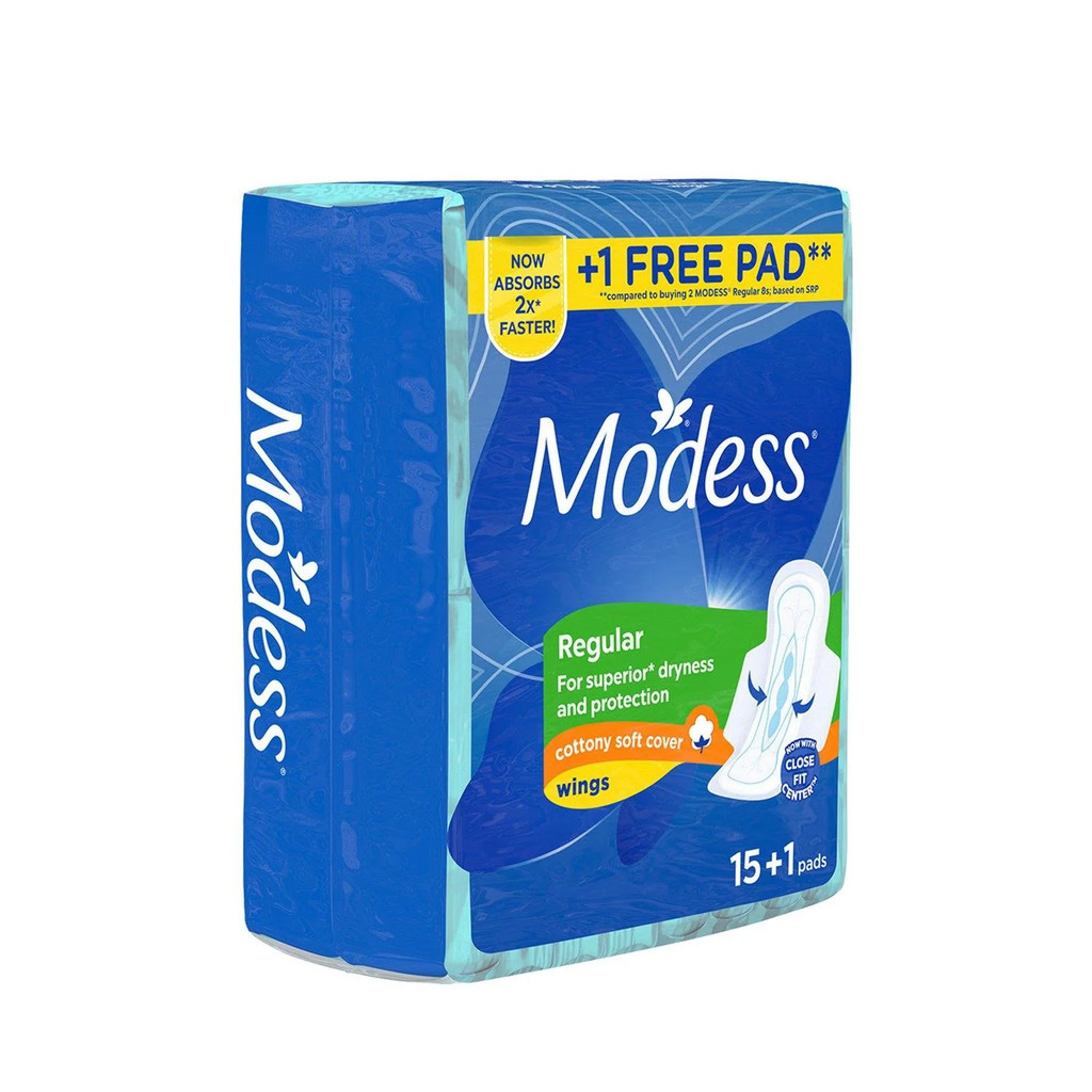 Modess Regular Cottony Soft Wing Sanitary Napkin 23cm (1's , 16's ...
