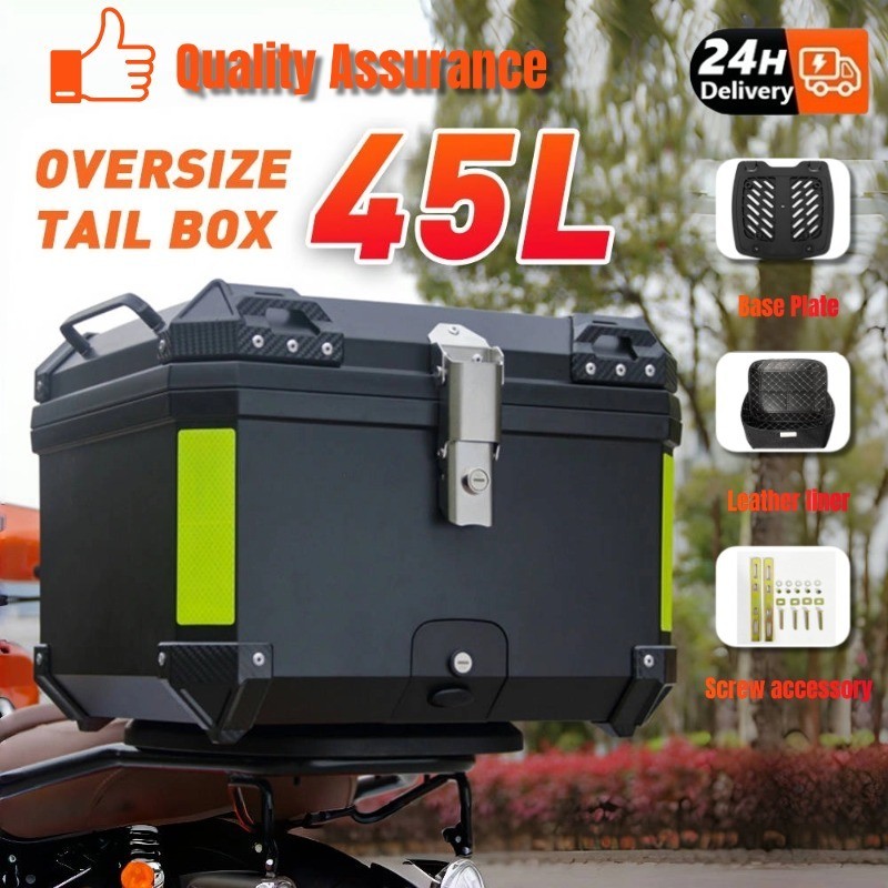 Top box for Motorcycle Tail box 45L Helmet Box Universal With Liner ...