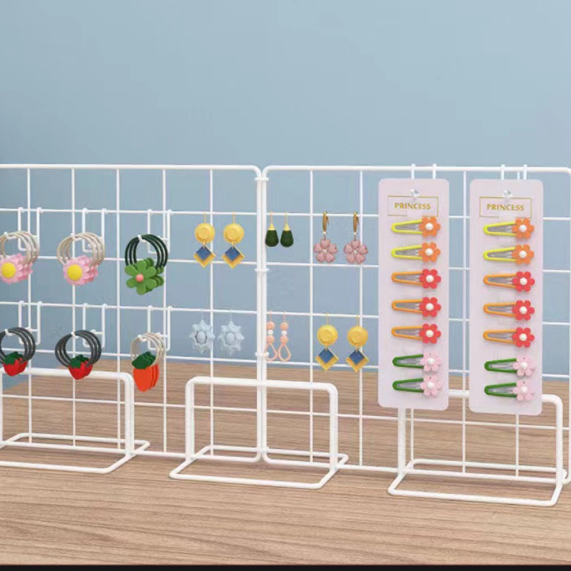 Iron Mesh Display Stand Desktop Storage Hanger Net Hook Base ...