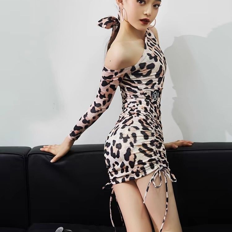Girls Latin Dance Skirt Leopard Print Practice Suit Girls Children ...