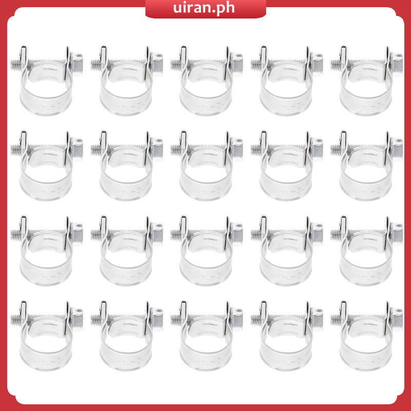 20 Pcs Pipe Clamps Heavy Duty Hose Stainless Galvanized Water Fuel Oil ...