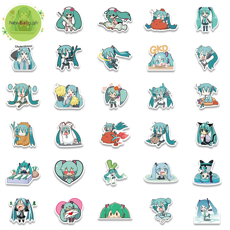 NewBaby 65Pcs Cartoon Hatsune Miku Graffiti Stickers Guitar Suitcase ...