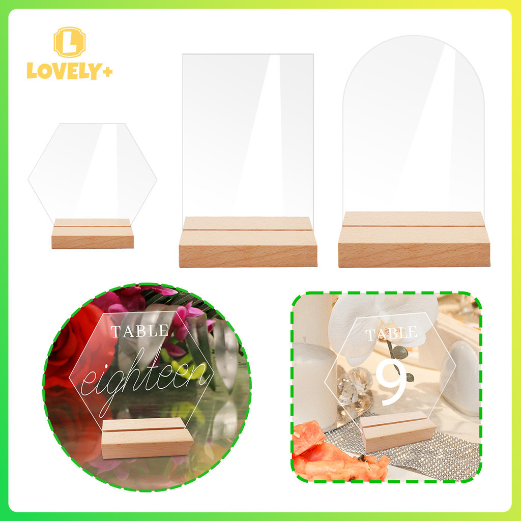 1/5pcs Sign Stand Clear Acrylic Holder T-Shape Menu Table Display Stand ...