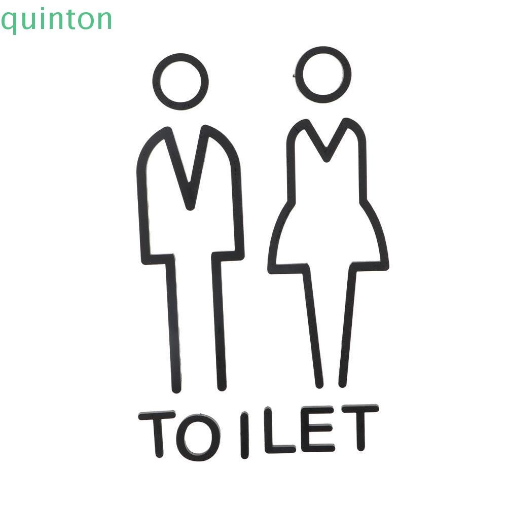 QUINTON Men Women Toilet Signs, Acrylic 3D Wc Signage, Custom Gold ...
