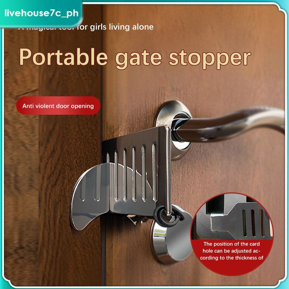 Safety Lock Door Lock Stainless Steel Punch-free Anti-theft Door Stop ...