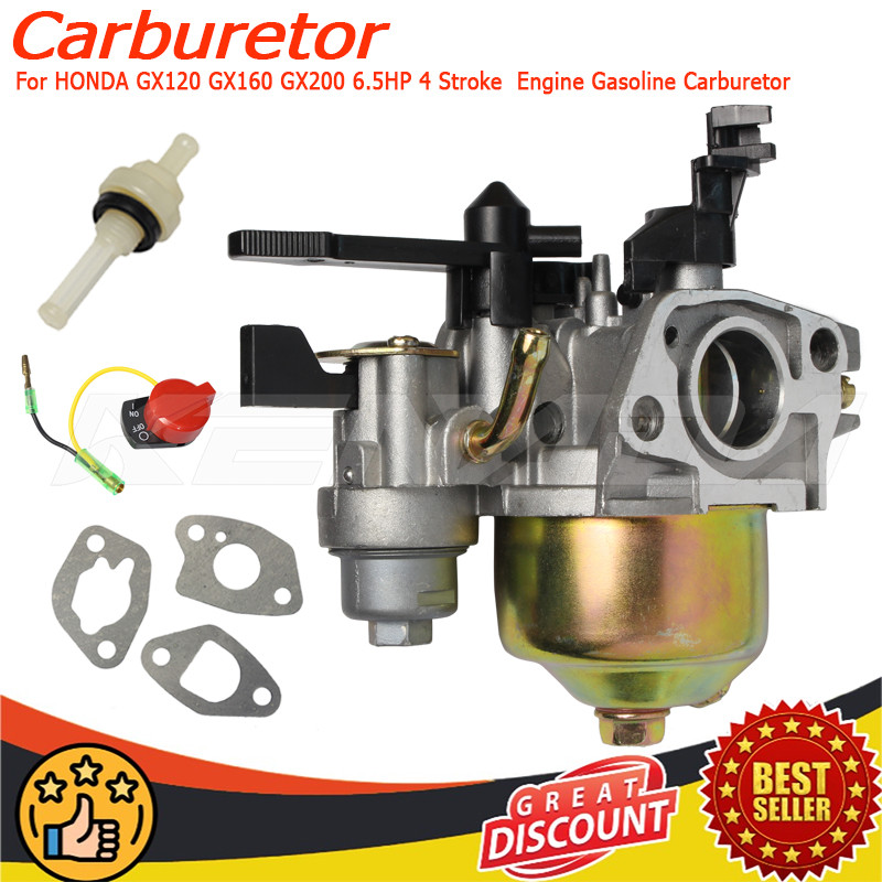 Carburetor For HONDA GX120 GX160 GX200 6.5HP 4 Stroke Engine Gasoline ...