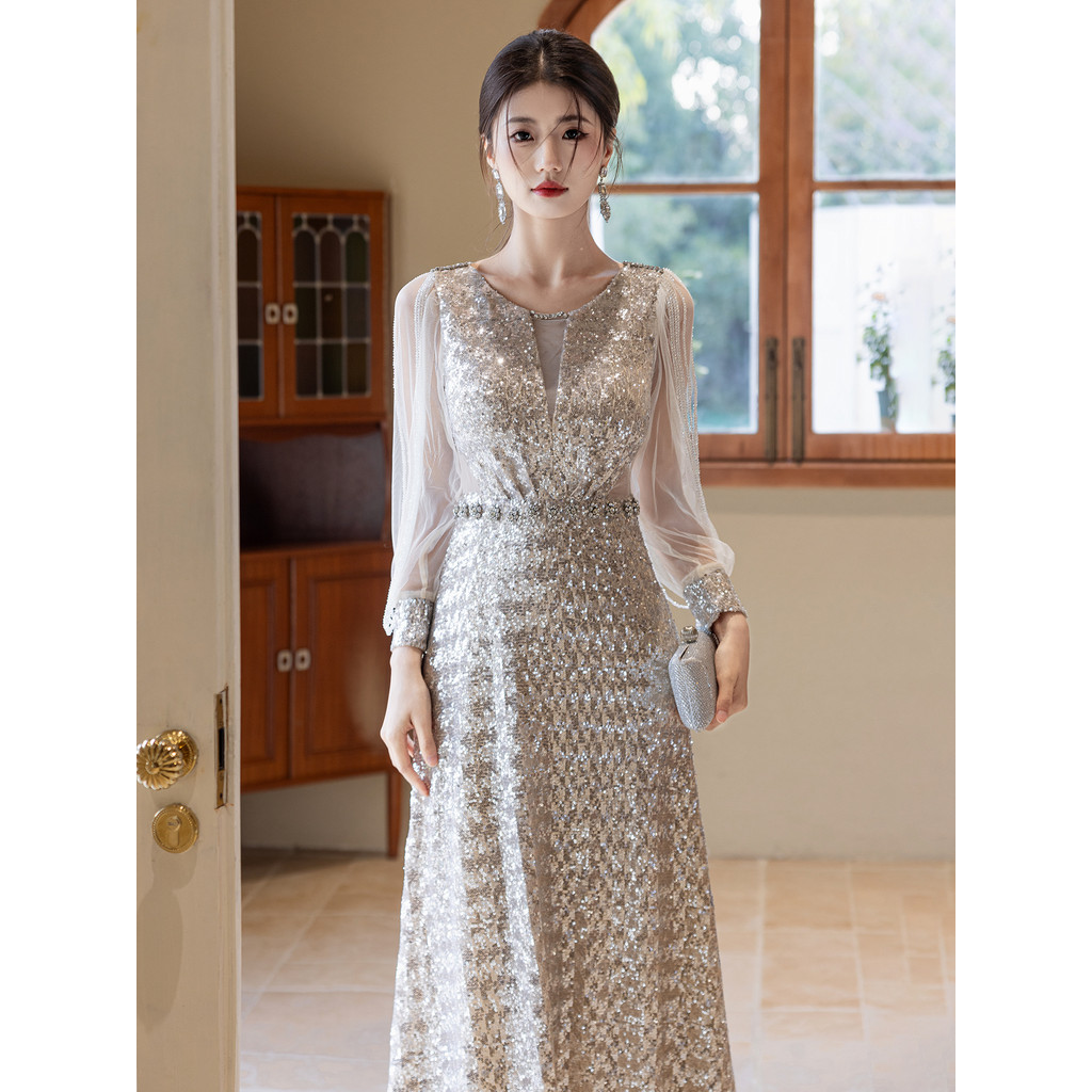 High-end Evening Dress Female 2024 Temperament Beautiful Light Luxury ...