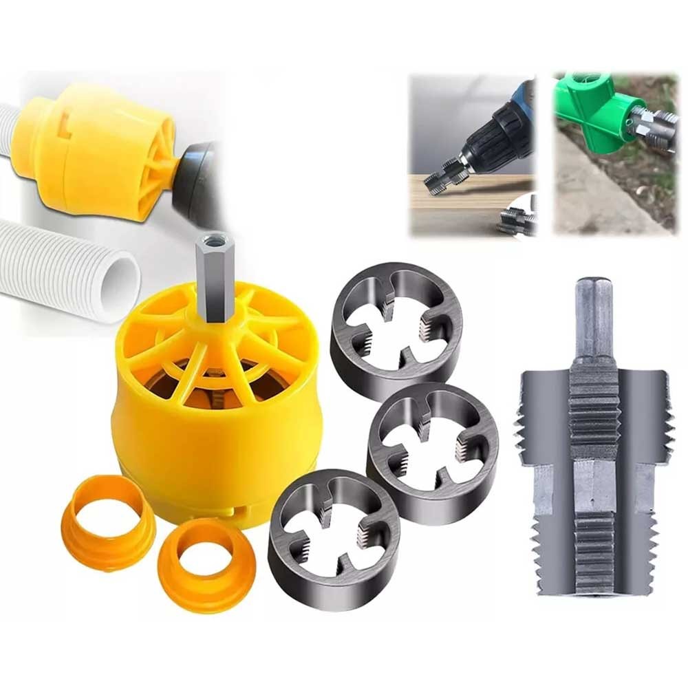 PVC Pipe Threader Kit with 1/2In 3/4 In 1 Inch Dies Pipe Threader Pipe ...