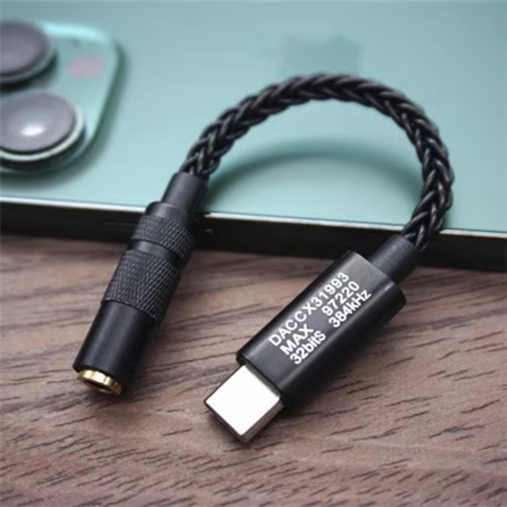 Black Digital Audio Amplifier CX31993 MAX97220 Dual Chip Type-c-3.5mm AMP HiFi Audio Adapter PCM ...