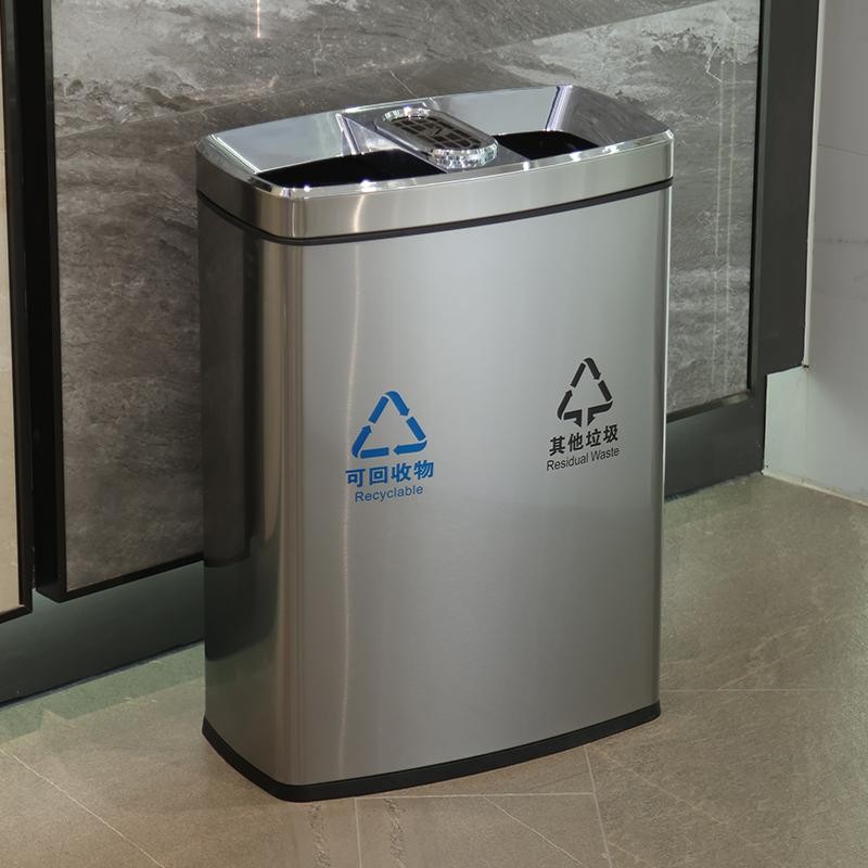 Indoor Stainless Steel Sorting Trash Bin Public Large Elevator with ...
