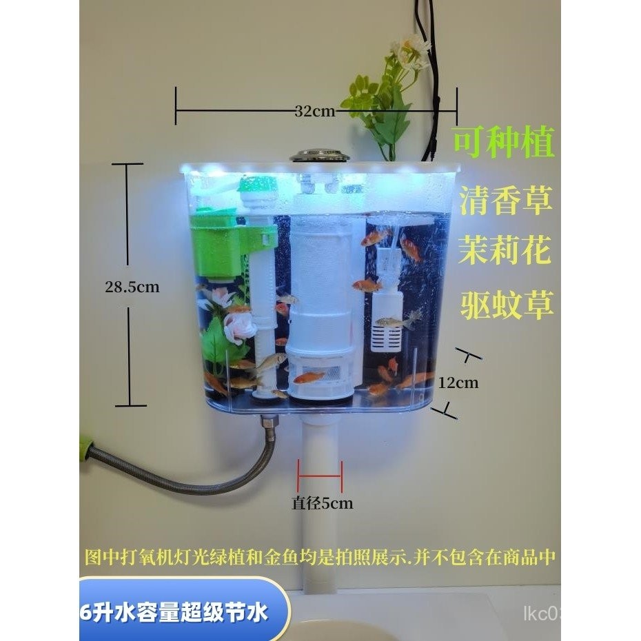 Wall-Mounted Transparent Water Tank for Toilet9U Bathroom Flush Toilet ...