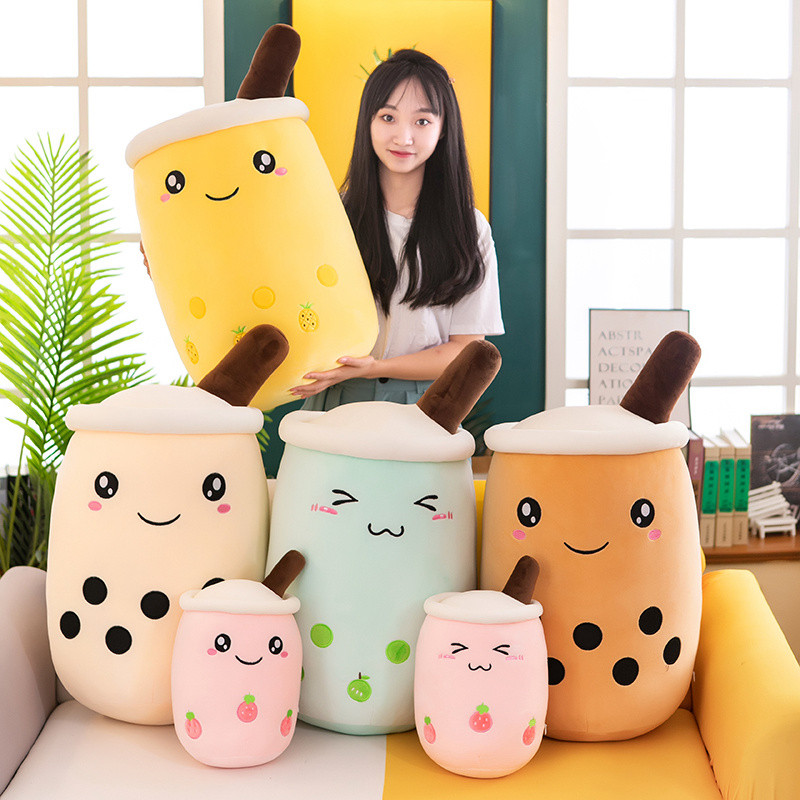 Bubble Tea Plush Toy Boba Milk Tea Plushie Toy Soft Stuffed Hug Pillow ...