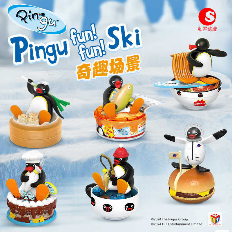 Anime Pingu Gashapon Tide Play Blind Box Twist Egg Action Figure Cute ...