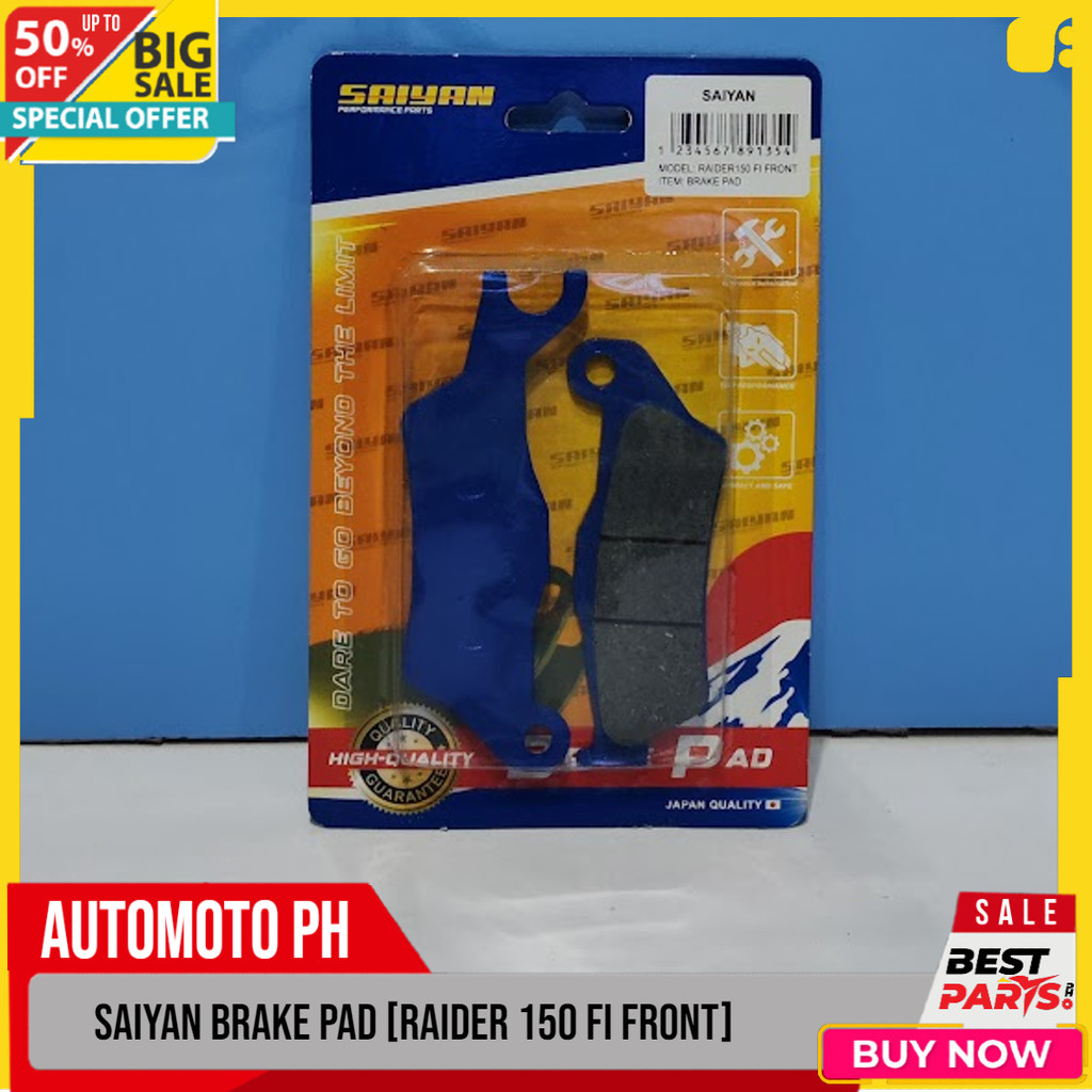 SAIYAN BRAKE PAD for RAIDER 150 FI FRONT | JAPAN BEST QUALITY | Shopee ...