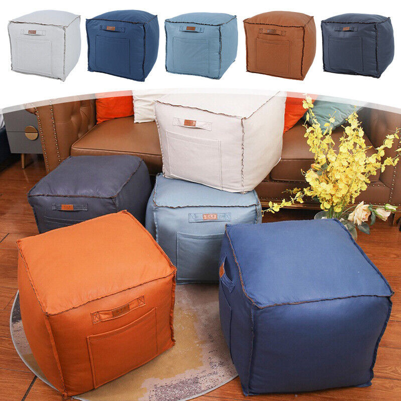 45*45*40cm High-capacity Square Leathaire Footstool Pouffe Pouf Ottoman ...