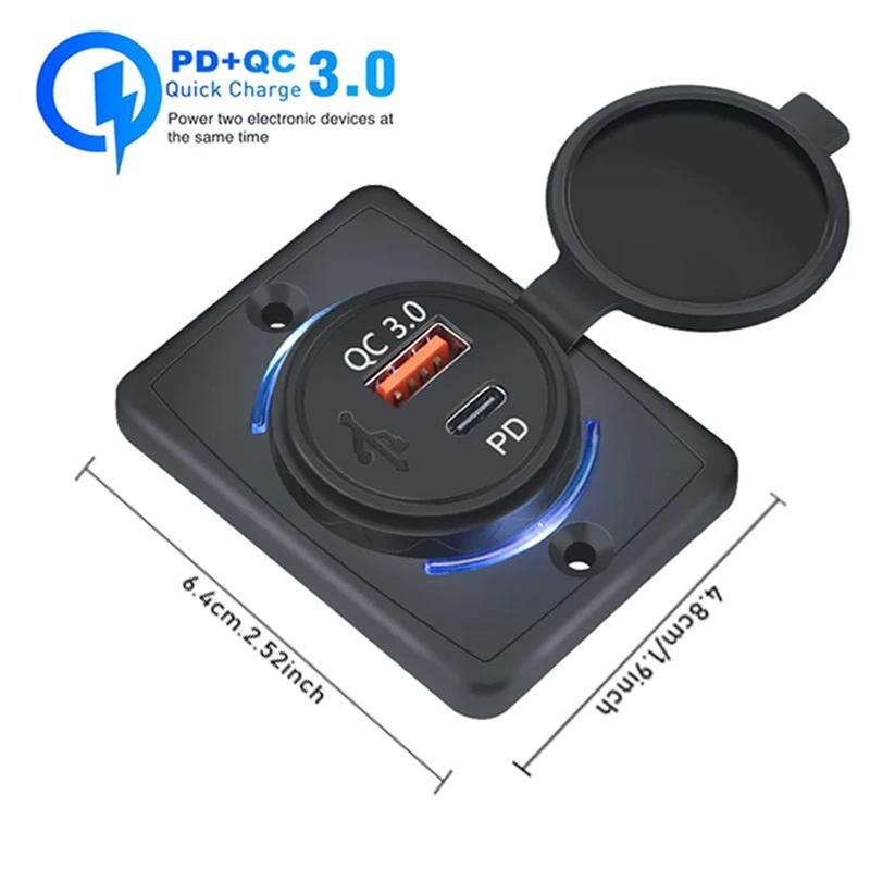 24V USB Fast Charging Socket RV USB Socket Panel 38W Fast Charging Car ...