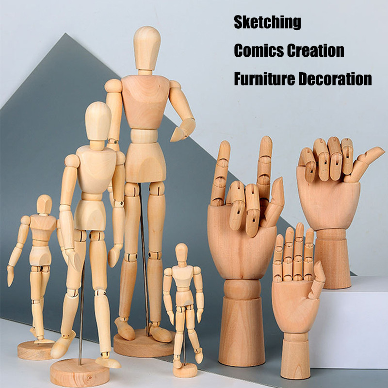 1：1 Puppet Articulado Figuerine Wooden Hand Model Drawing Reference ...