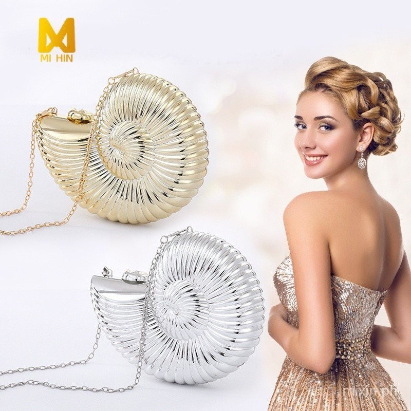 2024 New Conch Fashion Evening Chain Dinner Mirror Acrylic Clutch ...