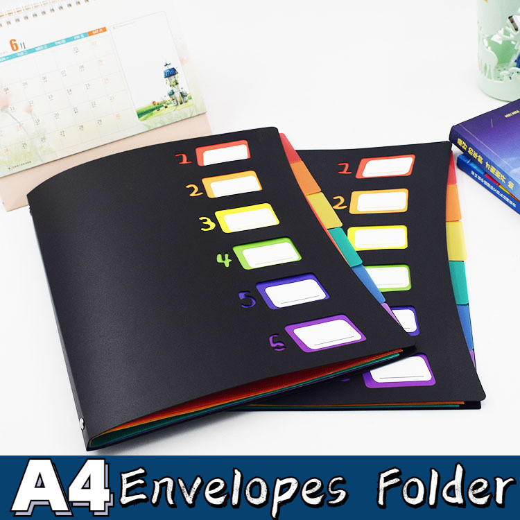 6 Pocket Envelopes Folder Organizer Envelope Document Storage Pouch Bag ...