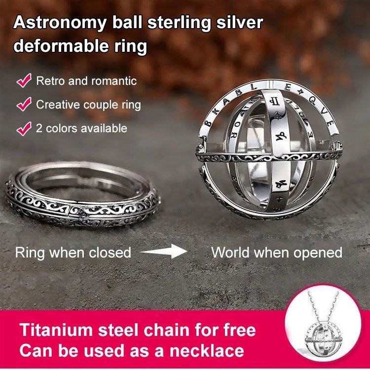 Astronomy ball sterling silver deformable ring | Shopee Philippines