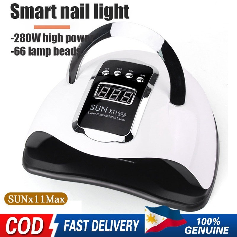 SUN X11 MAX White UV LED Nail Lamp 280W, Professional Nail Dryer Gel Polish Light, UV Nail Light ...