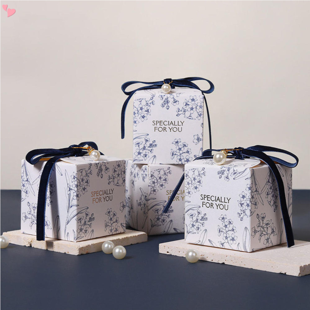 Wedding Favor Boxes, Paper Gift Boxes Small Gift Boxes with Ribbons ...