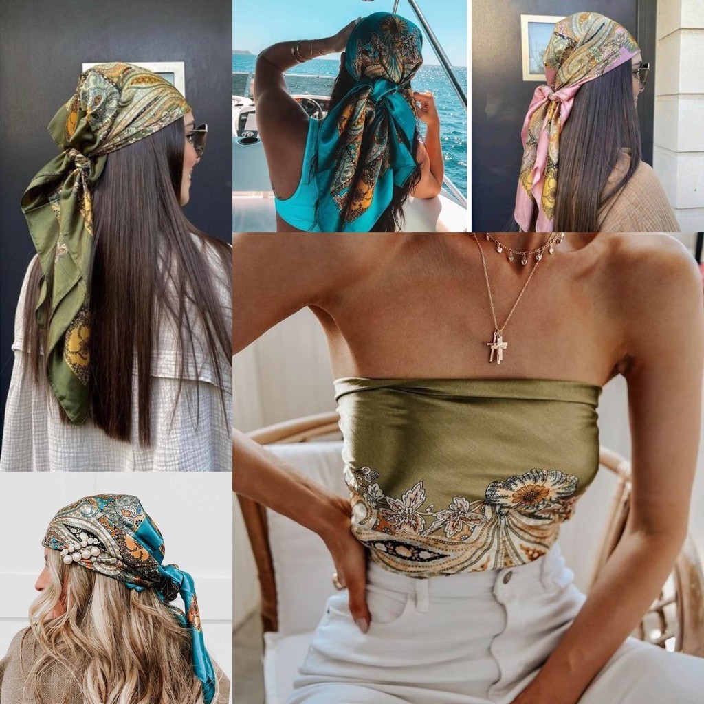 Scarf Cover The Shoulder Turban 90x90 cm On The Chest Wrap Hijab ...