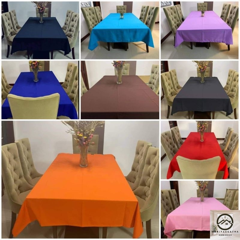 Plain Table Cover Rectangle Available 4Seater/6Seater/8Seater | Shopee ...