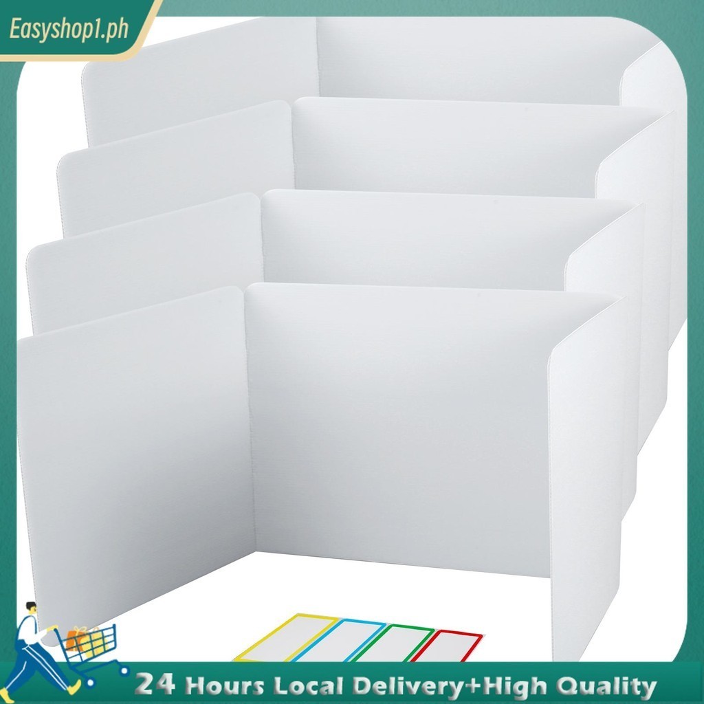 4Pcs Desk Privacy Divider Panel with Labels Reusable PVC Classroom ...