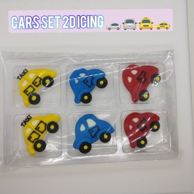 Cars 2D set Royal Icing 2D cake cupcake cake topper edible Decorations ...