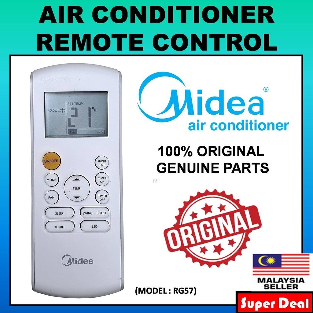 FF-[ORIGINAL] MIDEA Air Cond Aircond Air Conditioner Remote Control ...