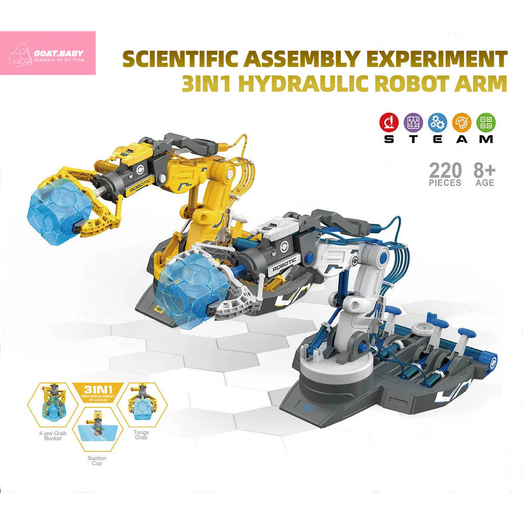 DIY 3in1 Hydrobot Arm Kit Kids STEM Toys Robot Build Explore Science ...