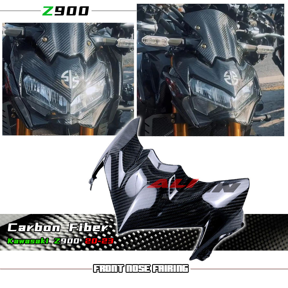 Fit Kawasaki Z900 2020-2023 2022 Real Dry Carbon Fiber Motorcycle Front ...