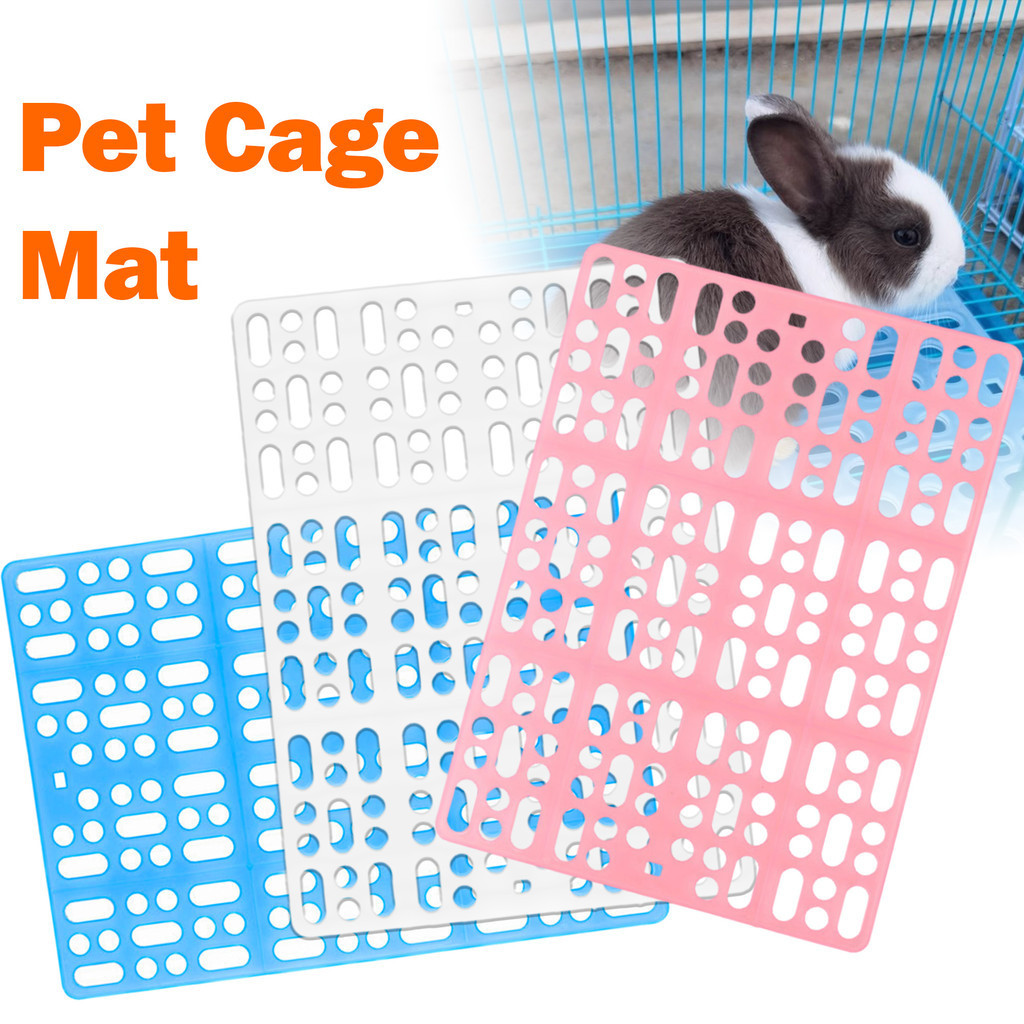 Rectangle Hole Rabbit Hamster Rat Pet Cage Mat Clean Plastic Feet ...