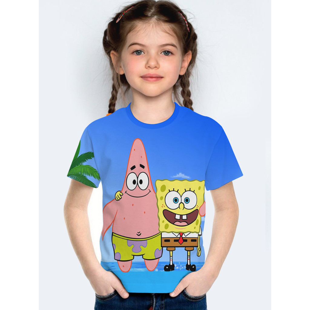 SpongeBob SquarePants Kids T-Shirt, Summer Slim, Cool, Casual, Cozy ...