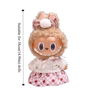 PBFASH 38cm Labubu Doll Clothes, Doll Decoration Plaid Skirt Labubu ...