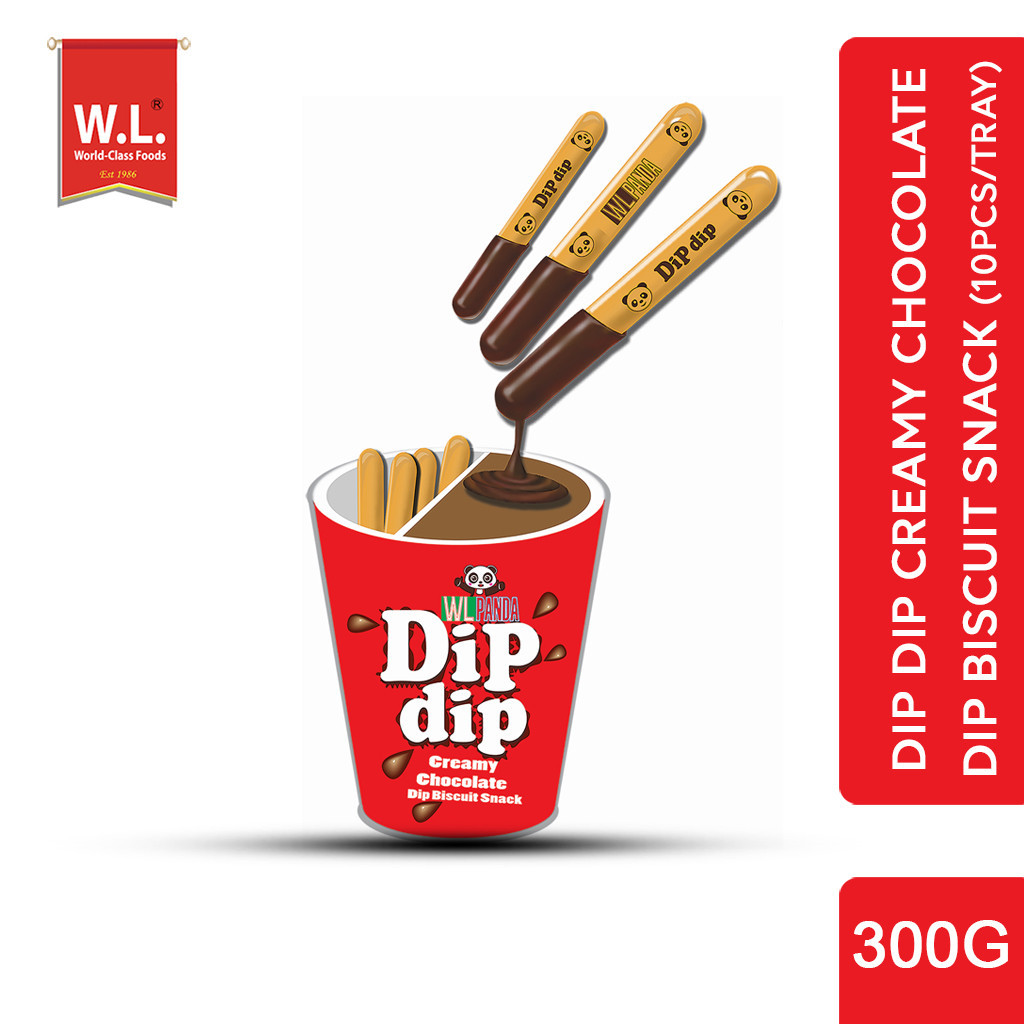 WL FOODS DIP DIP Creamy Chocolate Dip Biscuit Snack 30g packed by 10s | Shopee Philippines