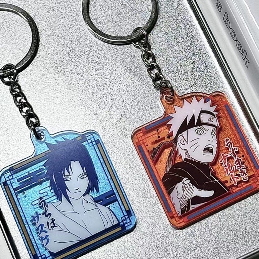 Naruto Anime Merchandise: Sasuke and Naruto Acrylic Keychain Bag Charms ...