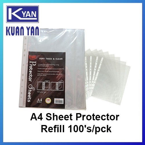 CWE A4 Sheet Protector / Extra Thick / 100's/pck / CWE590 / A4 Clear ...