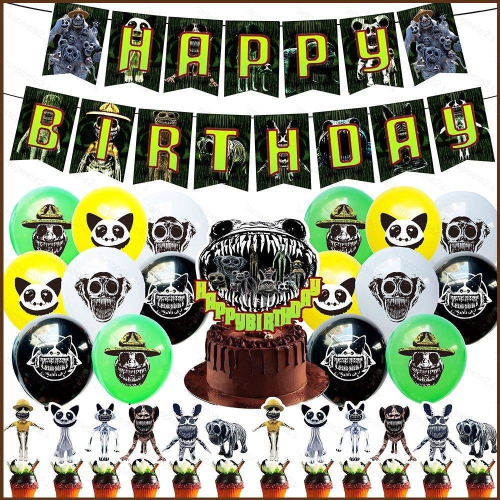 Kira ZOONOMALY theme kids birthday party decorations banner cake topper ...