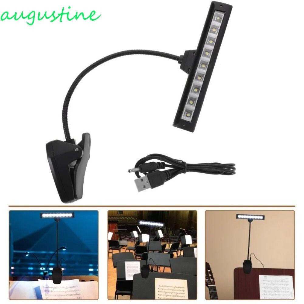 AUGUSTINE Lamp Clip on Book Light, 9 LED Adjustable Piano Music Stand ...