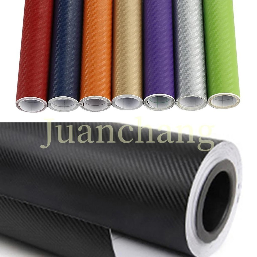 1Roll Universal 30x127CM 3D Carbon Fiber Vinyl Sticker Black Car ...