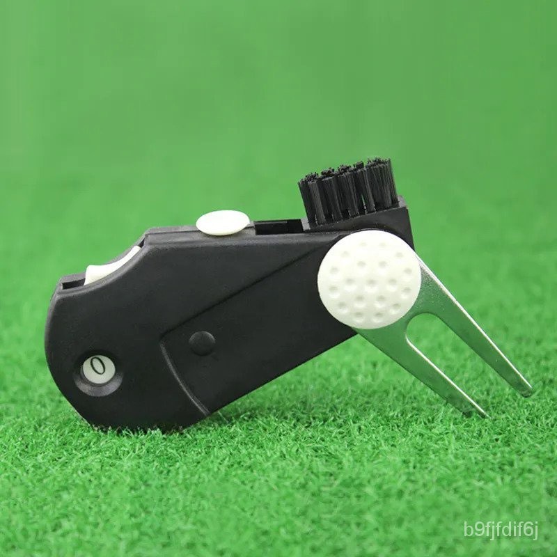 RR+5 In 1 Foldable Golf Divot Repair Tool with Brush Green Fork Score ...
