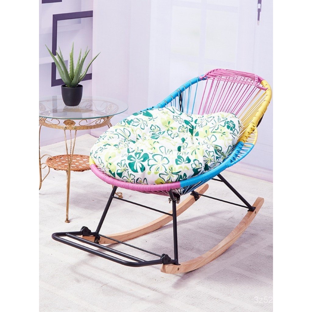 Thickened Solid Wood Leg Rocking Chair Eco-friendly Colorful Rocking ...