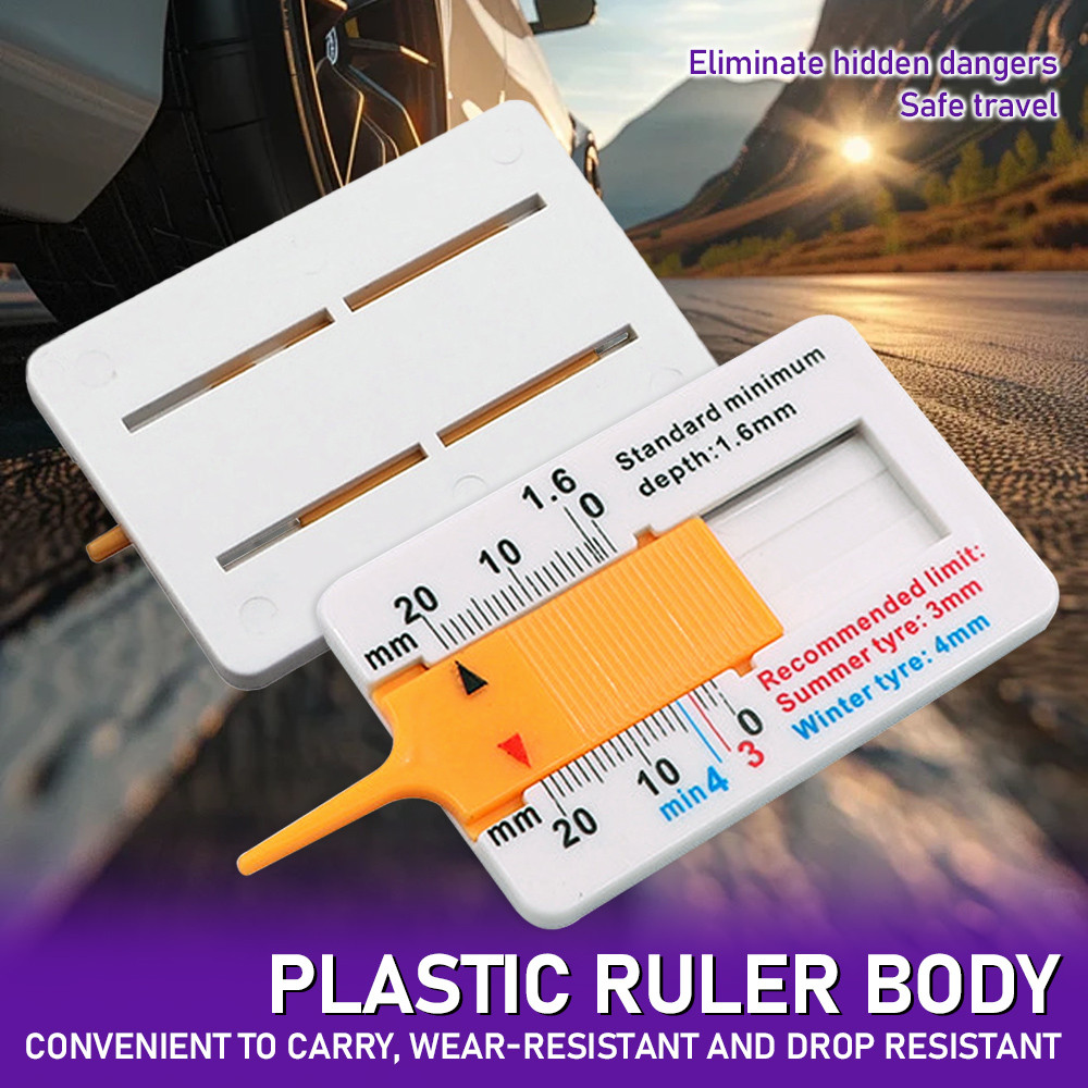 Plastic Wheel Measuring Tool Plastic Tread Gauge 0-20mm Tire Tread ...