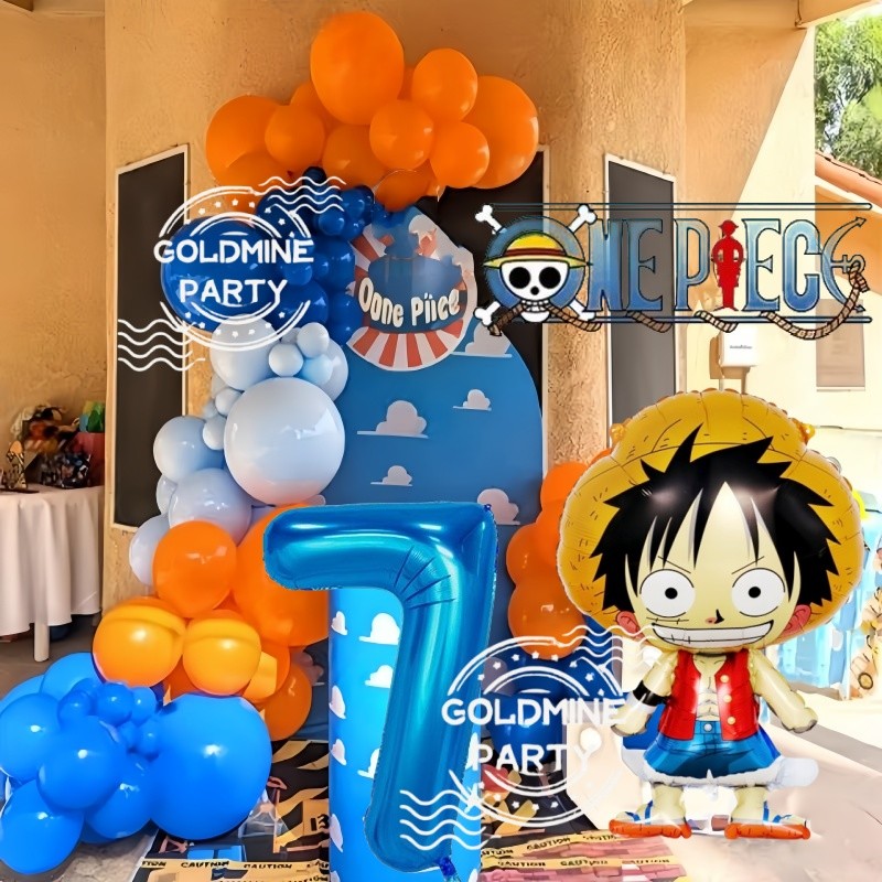 One Piece Theme Balloon Garland Luffy Foil Balloon Birthday Party ...