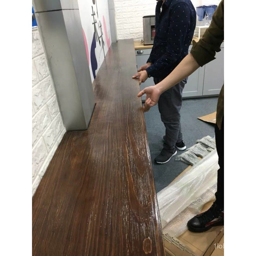 Solid Wood Wall-mounted Shelf Storage Rack Partition Wall Desk Small ...